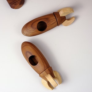 Handcrafted Wooden Rocket Toy, Spaceship | Mini Figurine Wood Toys ...