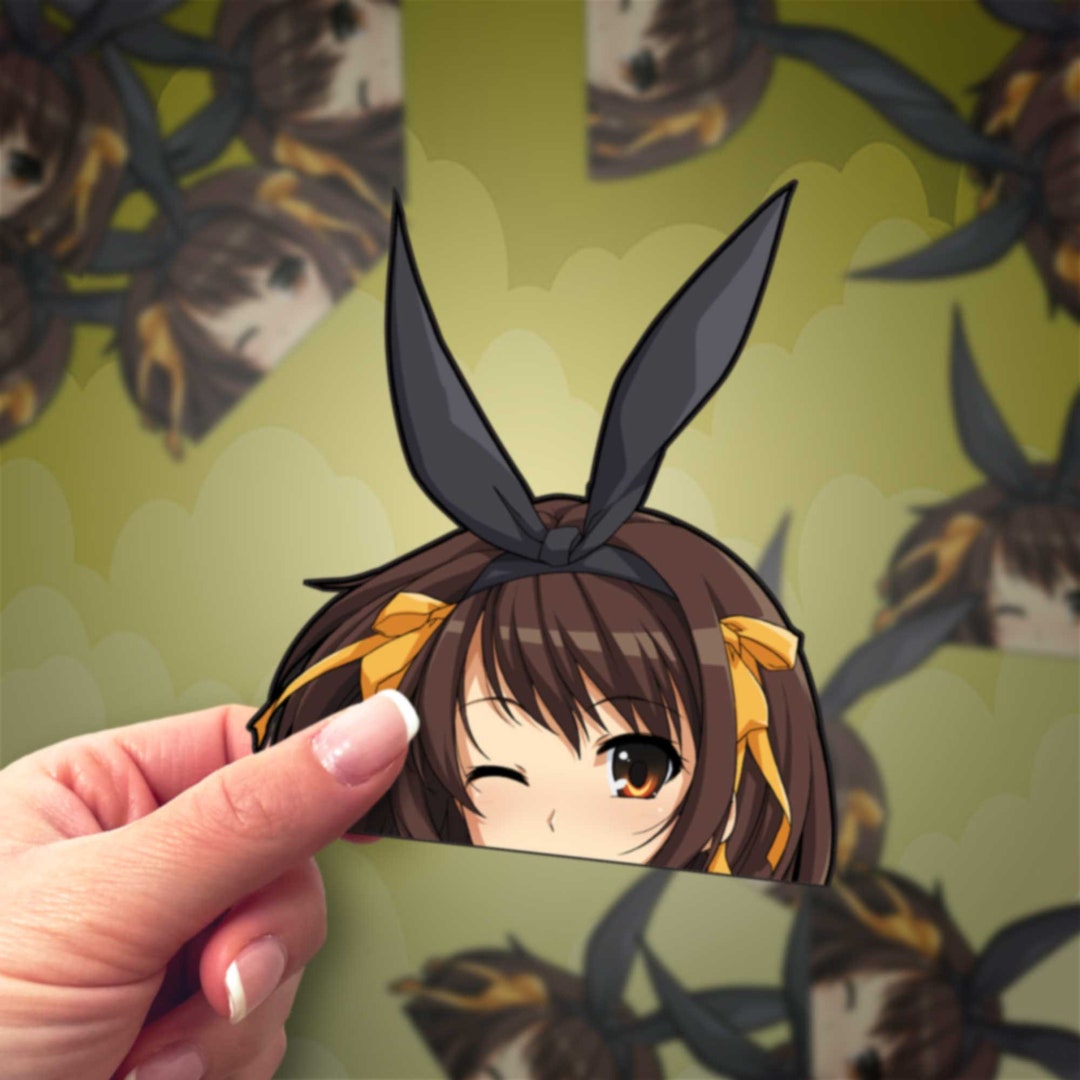 Bunny Ear Leader | Waterproof Anime Peeker Stickers - Durable Vinyl ...