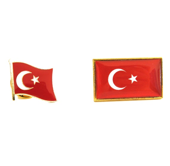 2pcs Turkey National Flag Lapel Pin Badge Set Gift Box packing | Etsy