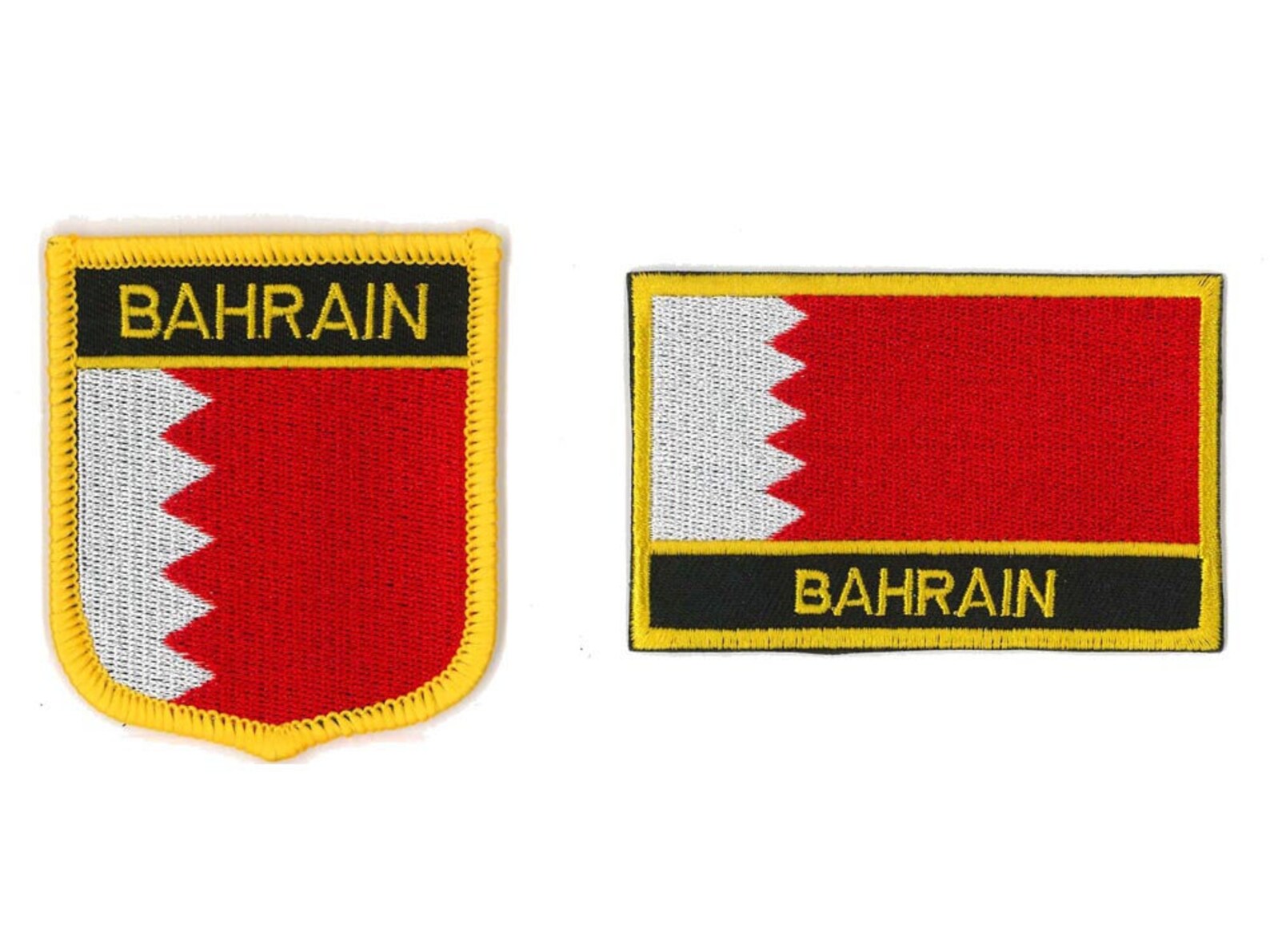 2pcs Bahrain National Flag Embroidered Iron on Badge Applique Patch Rectangle and Shield - Etsy