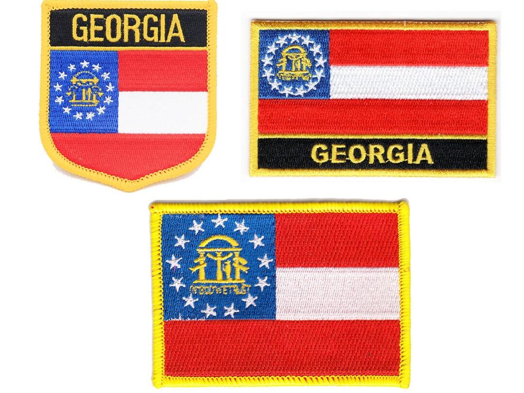 3pcs Georgia State USA US States Flag Embroidered Iron on Badge ...