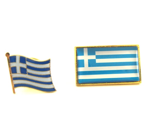 2pcs Greece National Flag Lapel Pin Badge Set Gift Box Packing | Etsy
