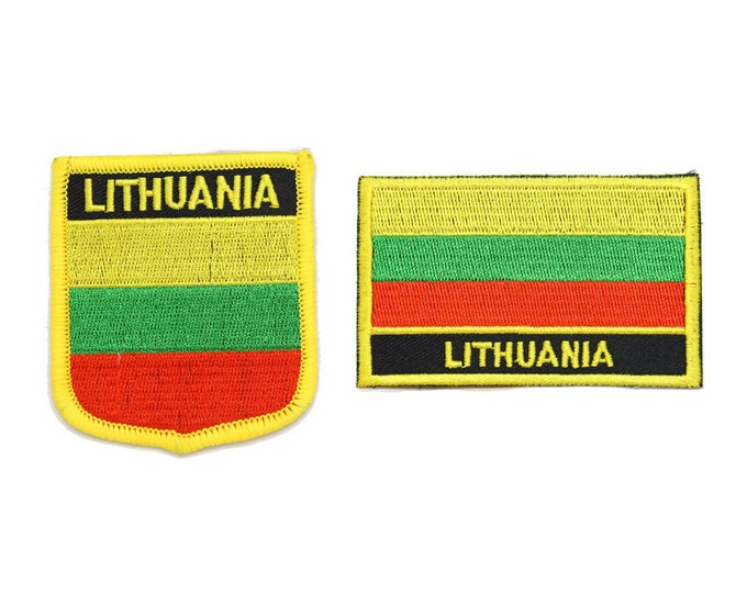 2pcs Lithuania National Flag Embroidered Iron on Badge Applique Patch ...