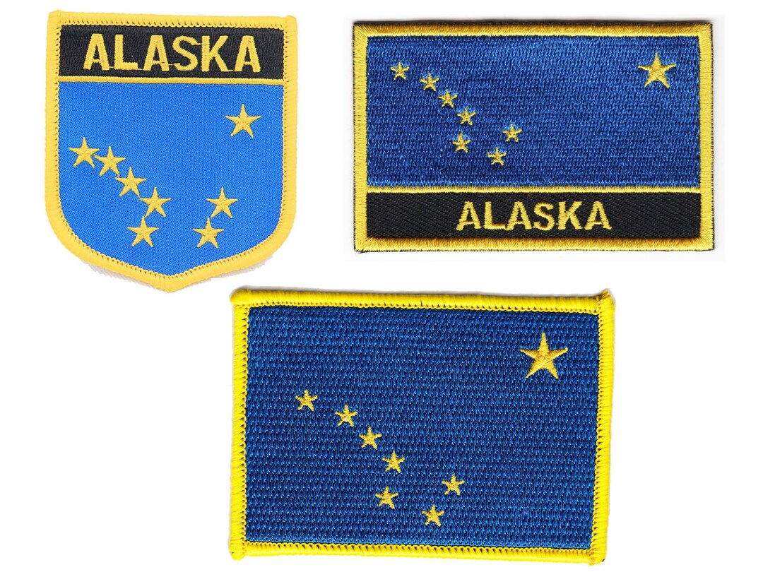 3pcs Alaska Estado EE.UU. Estados Unidos Bandera bordado hierro en ...