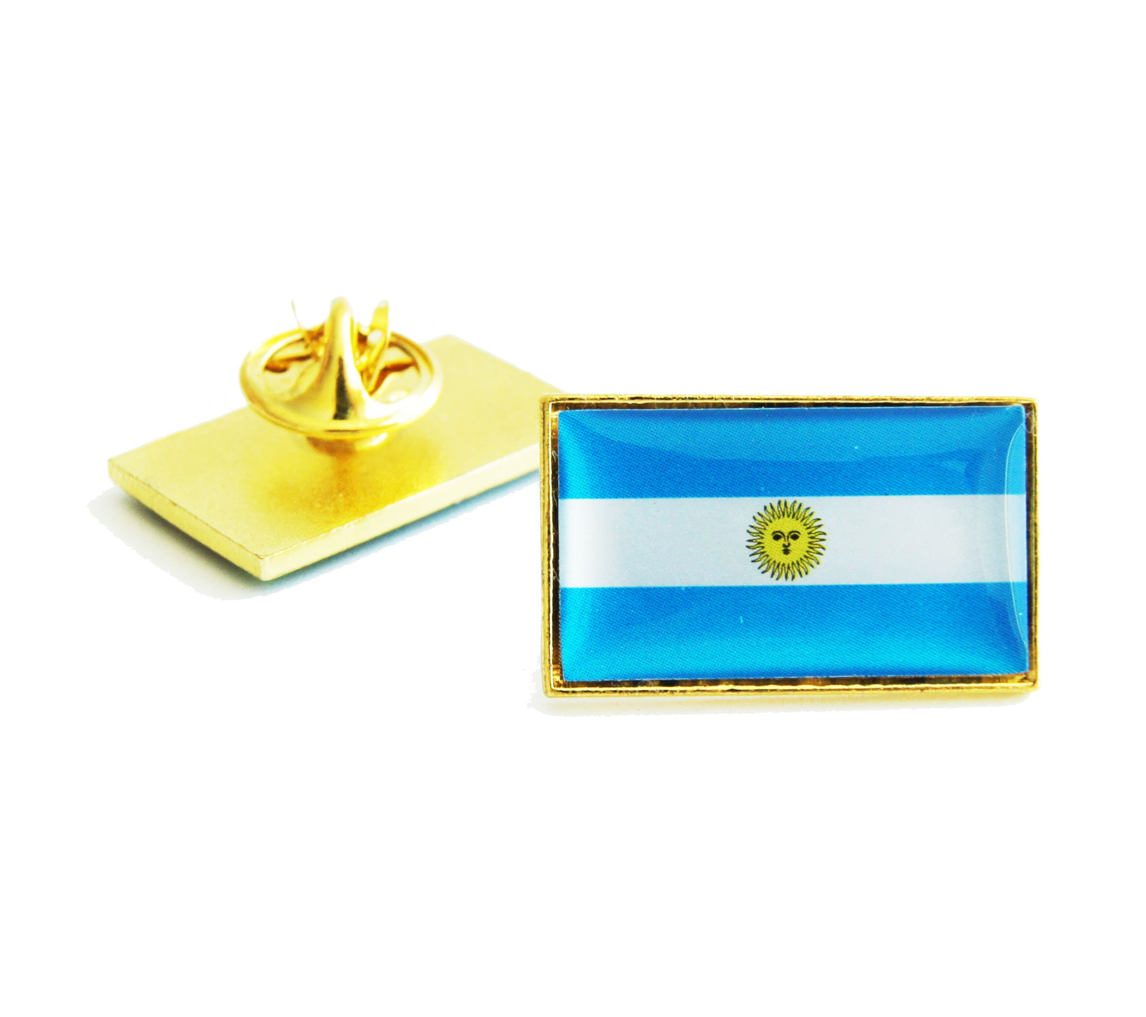 2pcs Argentina Bandera Nacional Lapel Pin Insignia Set Caja de Regalo ...