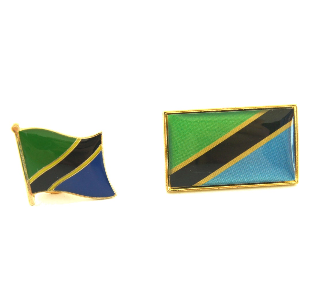 2pcs Tanzania National Flag Lapel Pin Badge Set Gift Box Packing - Etsy
