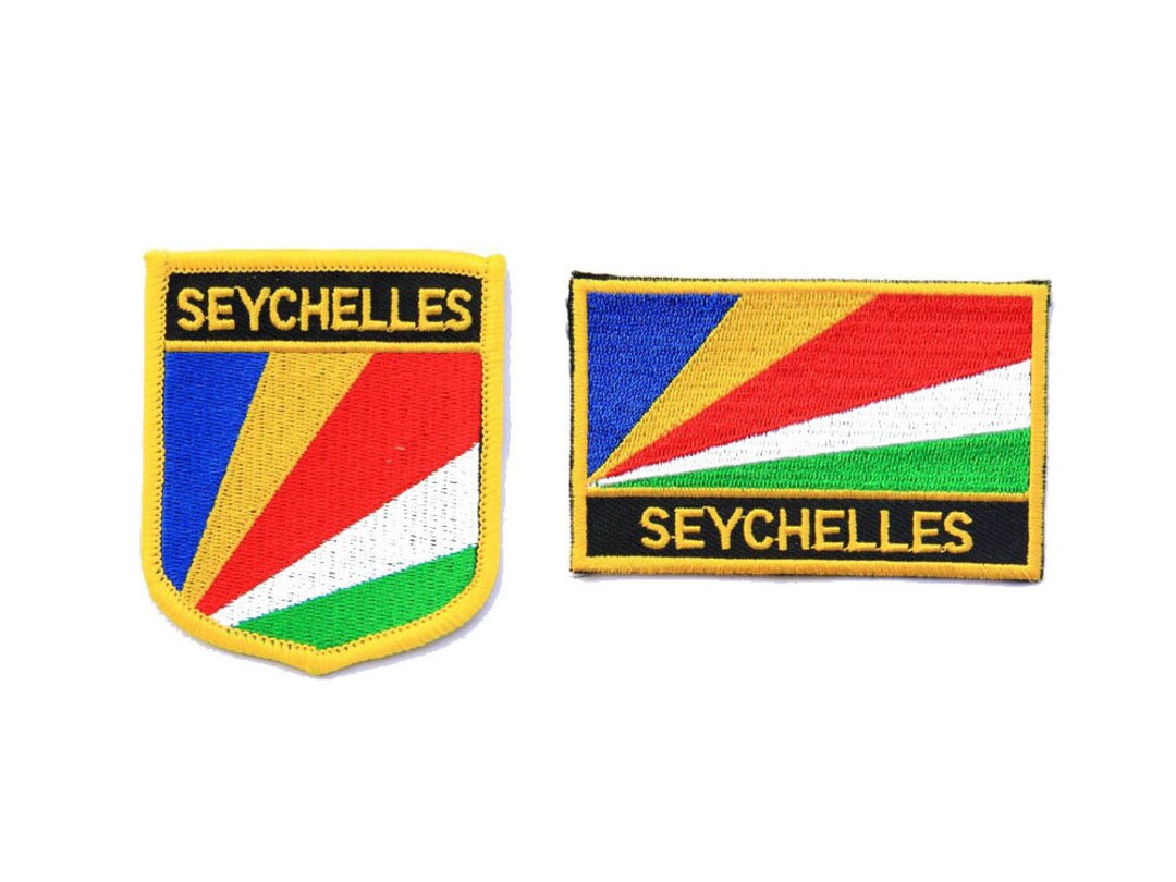2pcs Seychelles National Flag Embroidered Iron on Badge Applique Patch Rectangle and Shield - Etsy