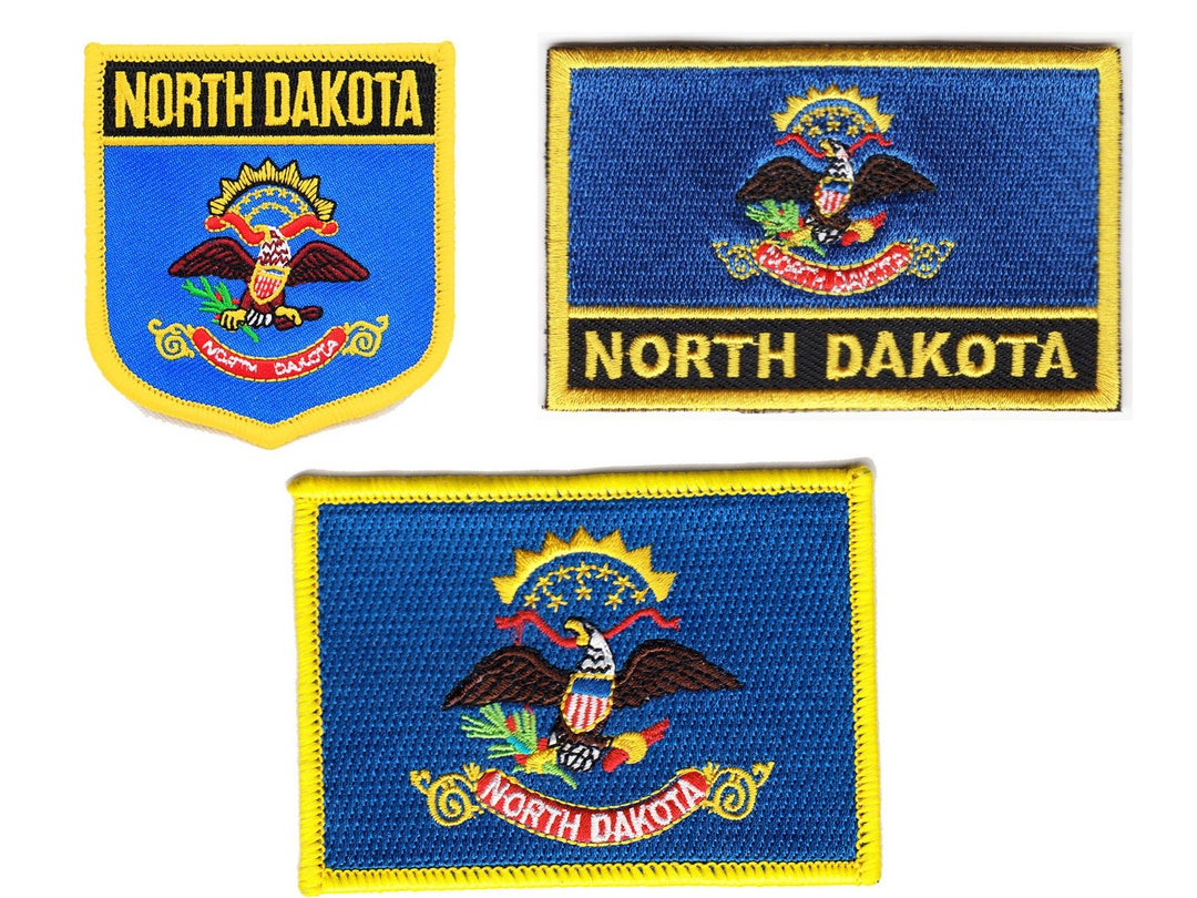 3pcs North Dakota State USA US States Flag Embroidered Iron on Badge ...
