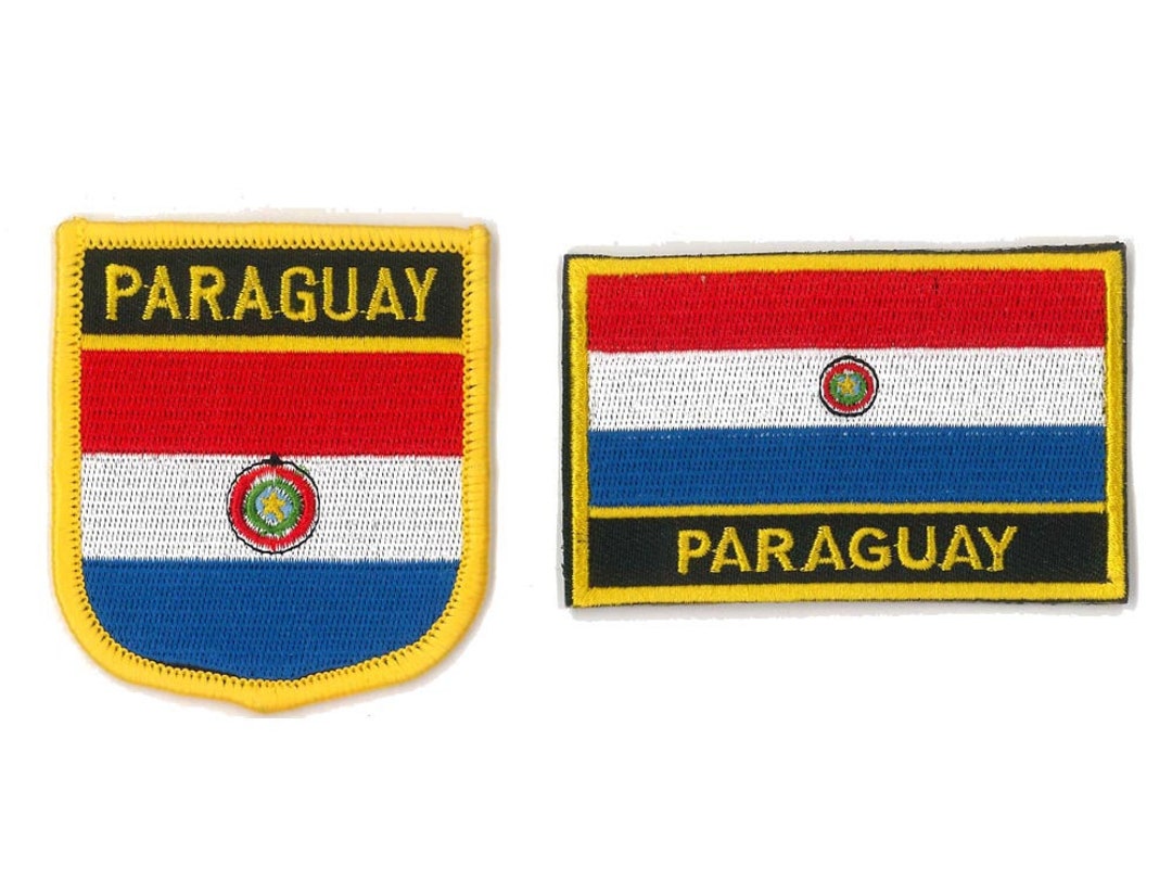 2pcs Paraguay National Flag Embroidered Iron on Badge Applique Patch Rectangle and Shield - Etsy
