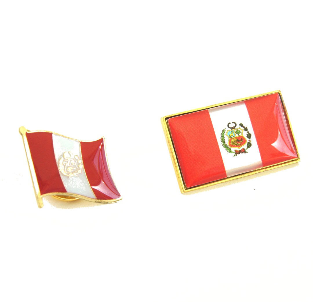 2pcs Peru National Flag Lapel Pin Badge Set Gift Box Packing - Etsy