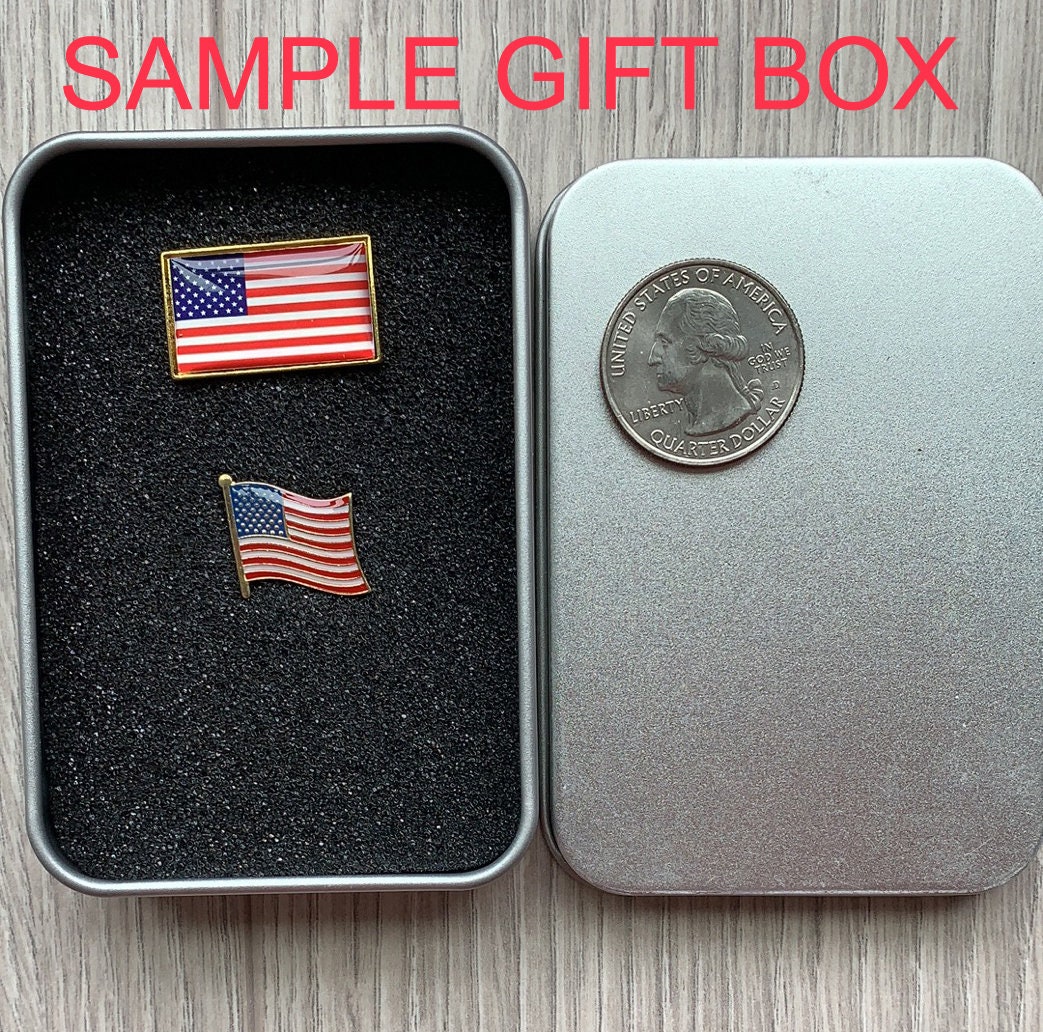 2pcs Dominican Republic National Flag Lapel Pin Badge Set Gift Box ...