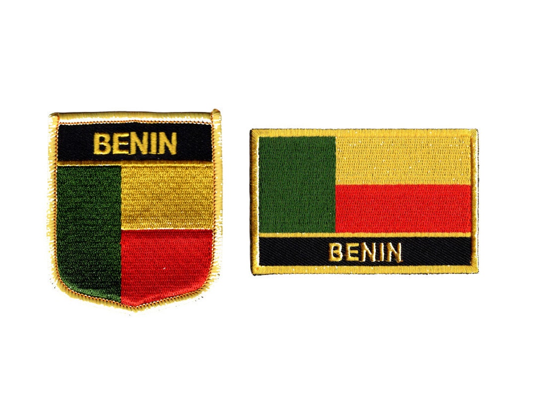 2pcs Benin National Flag Embroidered Iron on Badge Applique Patch Rectangle and Shield - Etsy