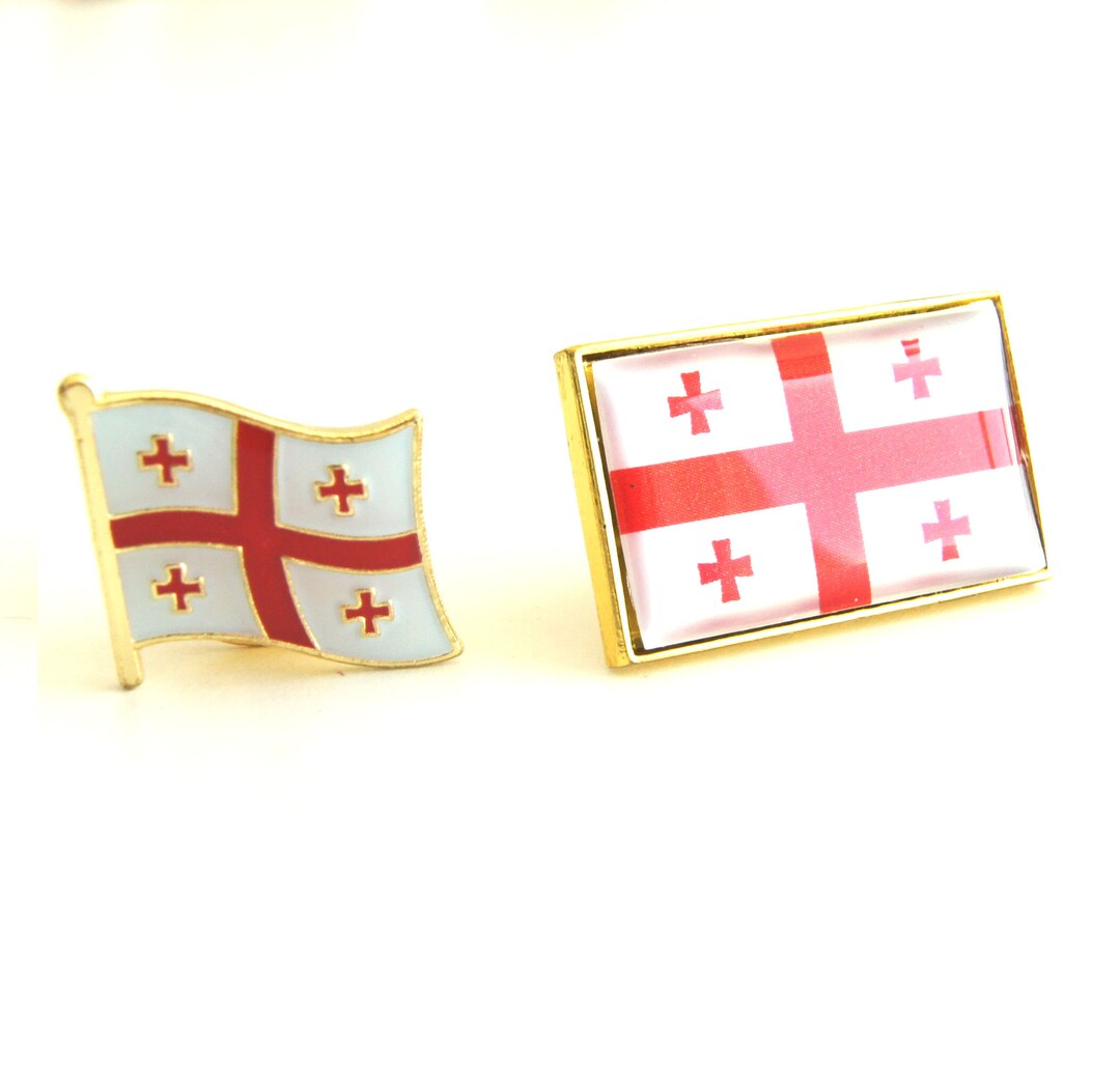2pcs Georgia National Flag Lapel Pin Badge Set Gift Box Packing - Etsy