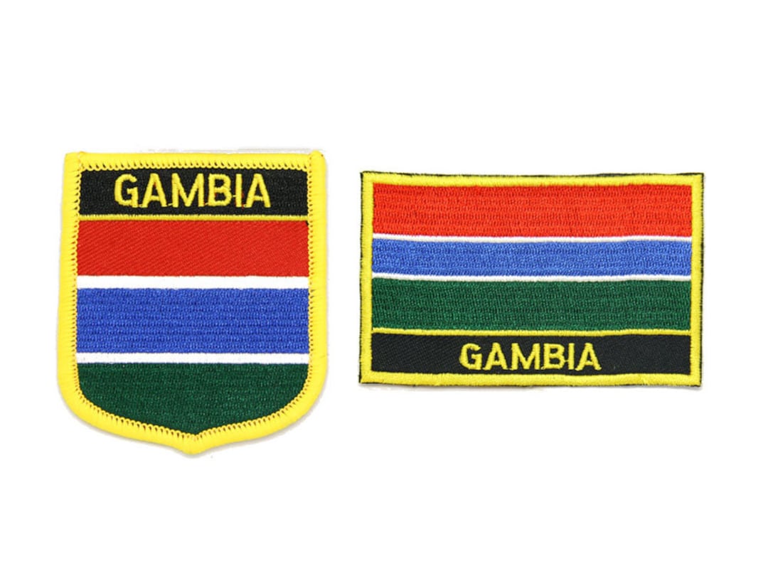 2pcs Gambia National Flag Embroidered Iron on Badge Applique Patch Rectangle and Shield - Etsy