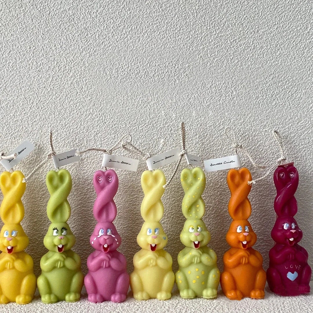 3D Twist Rabbit Candle Silicone Mold Rabbit Easter Ins Wind Handmade ...