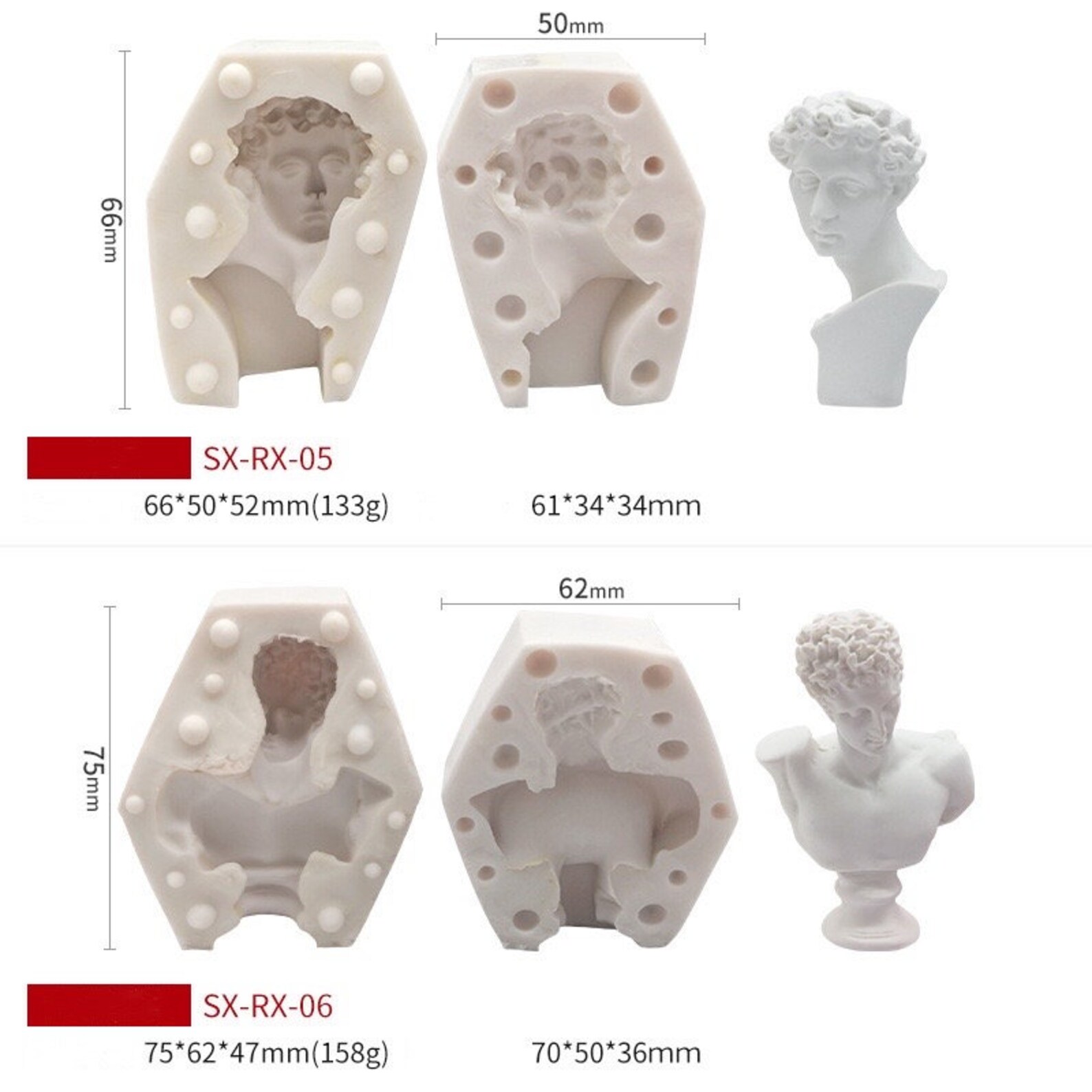 10 Style 3D Plaster Statues Candle Moldportrait Aromatherapy | Etsy