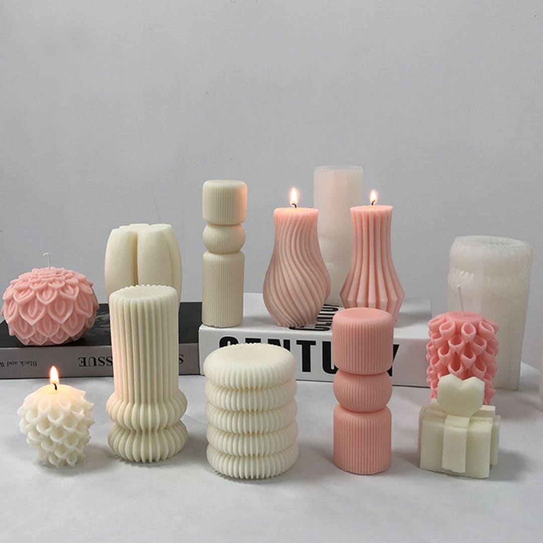 3D Pillar Fringe Candle Silicone Soap Clay Epoxy Resin Plaster Pendant ...