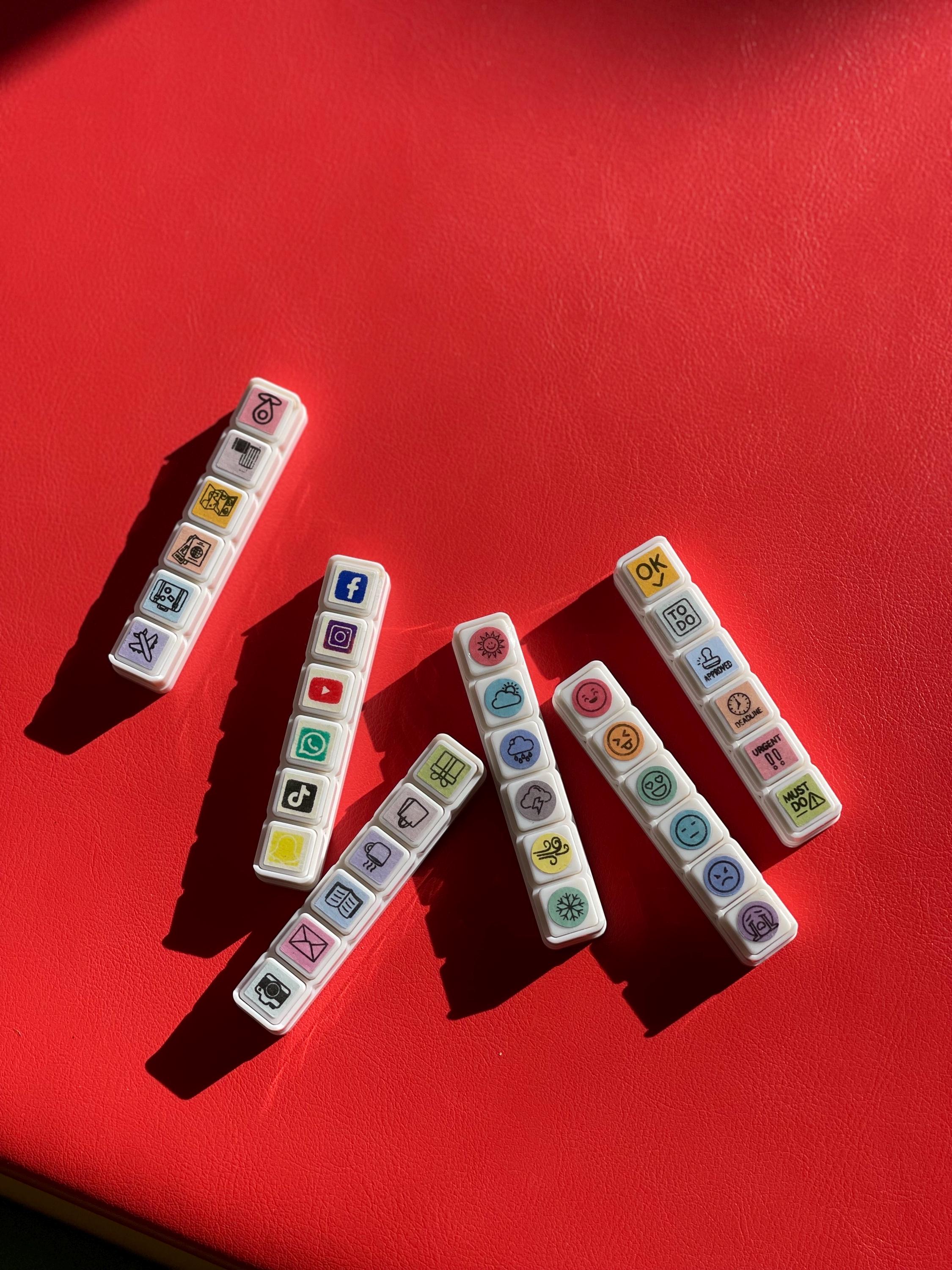 Mini Stamp Set - 6 Connected Stamps | Weather, Mood, Travel, To-do ...
