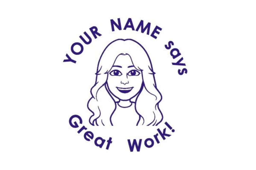 Custom Bitmoji Teacher Stamp - Personalized Teacher Stamp With Bitmoji ...