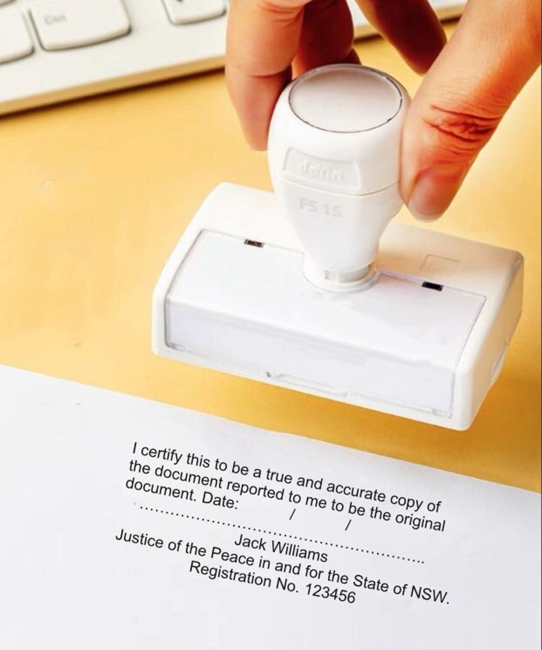 Customized Australia JP Certification Rubber Flash Stamp Justice of the ...