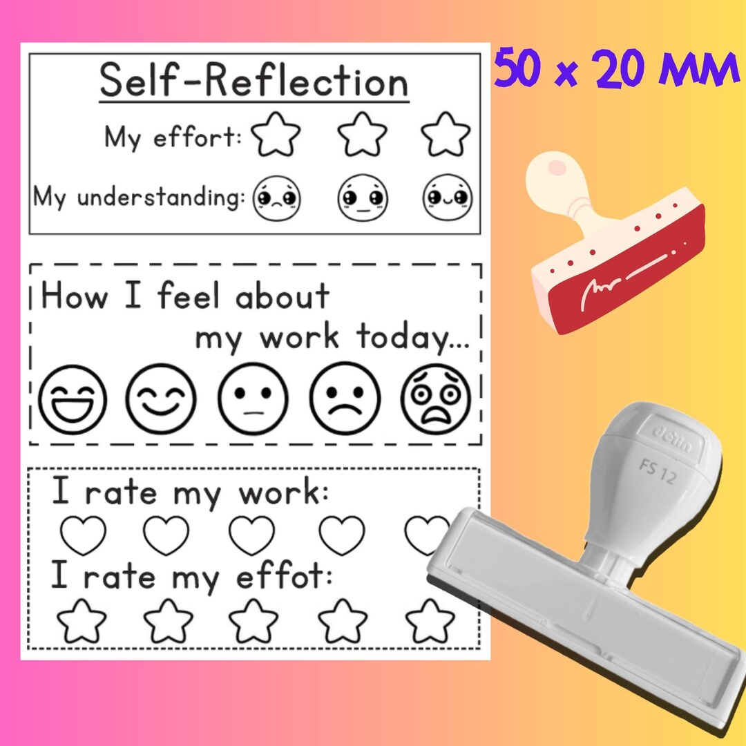 Student Self-reflection Rate My Work Teachers Stamp, Custom Teacher ...