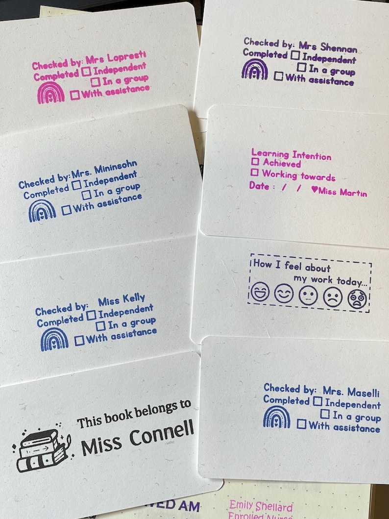 Personalised Teacher Checked Stamp, Checked by With Teacher Name Stamps ...