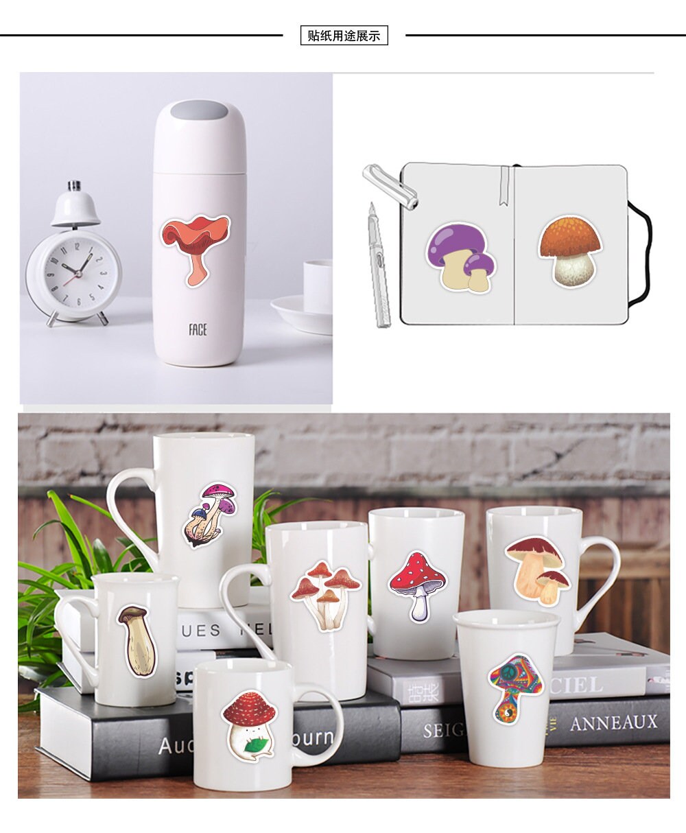 5OPCS Mushroom Sticker Pack Vinyl Decal Stickers Decals - Etsy Australia