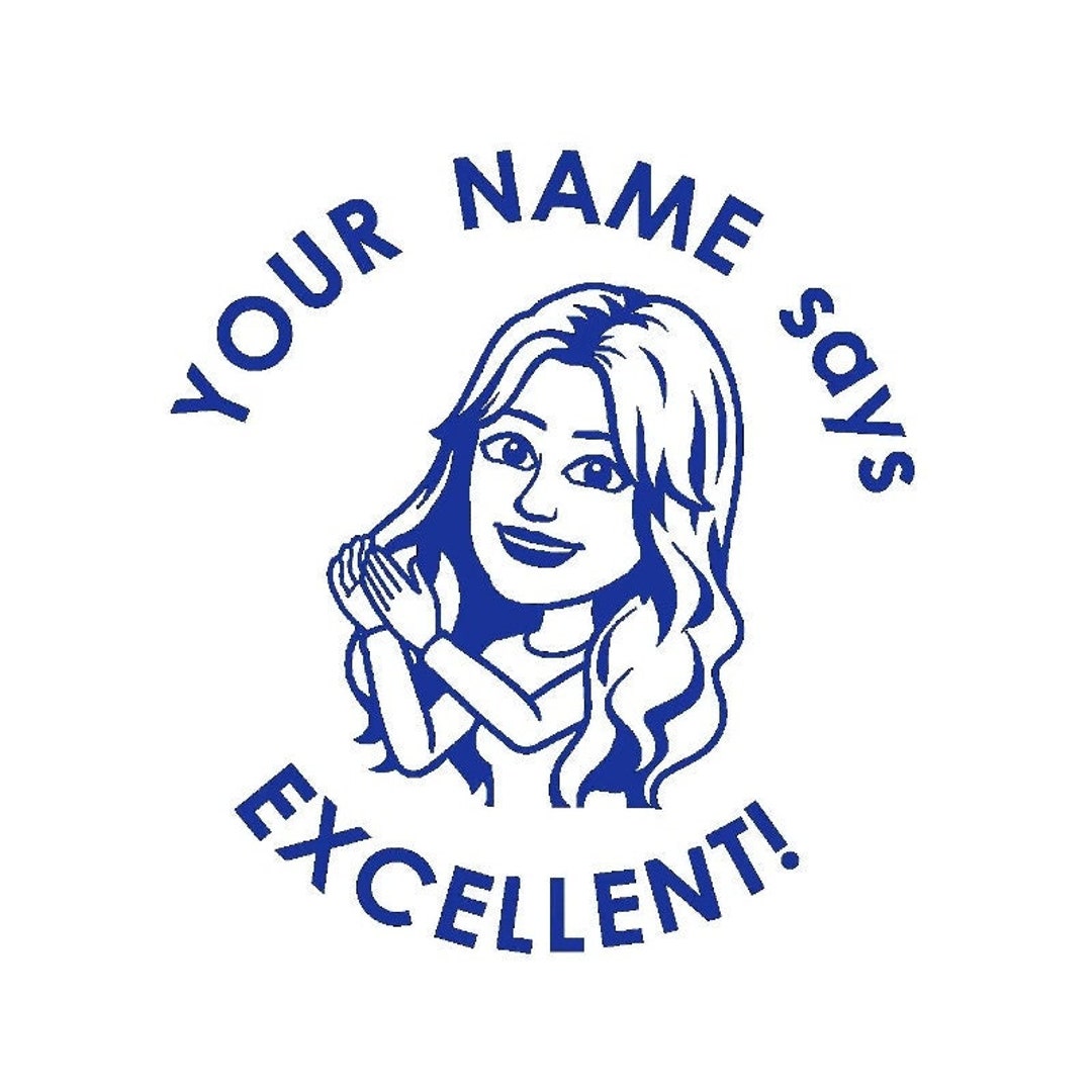 Custom Bitmoji Teacher Stamp - Personalized Teacher Stamp With Bitmoji ...