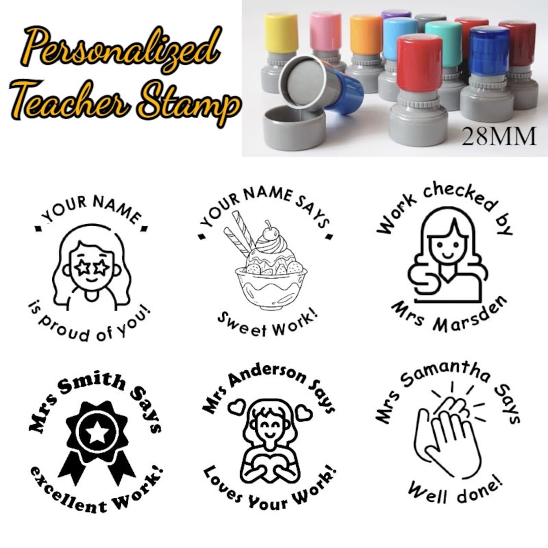 Customized Teacher Round Stamp (28mm) Personalised Gift Comment Classroom Stamps - Etsy Australia