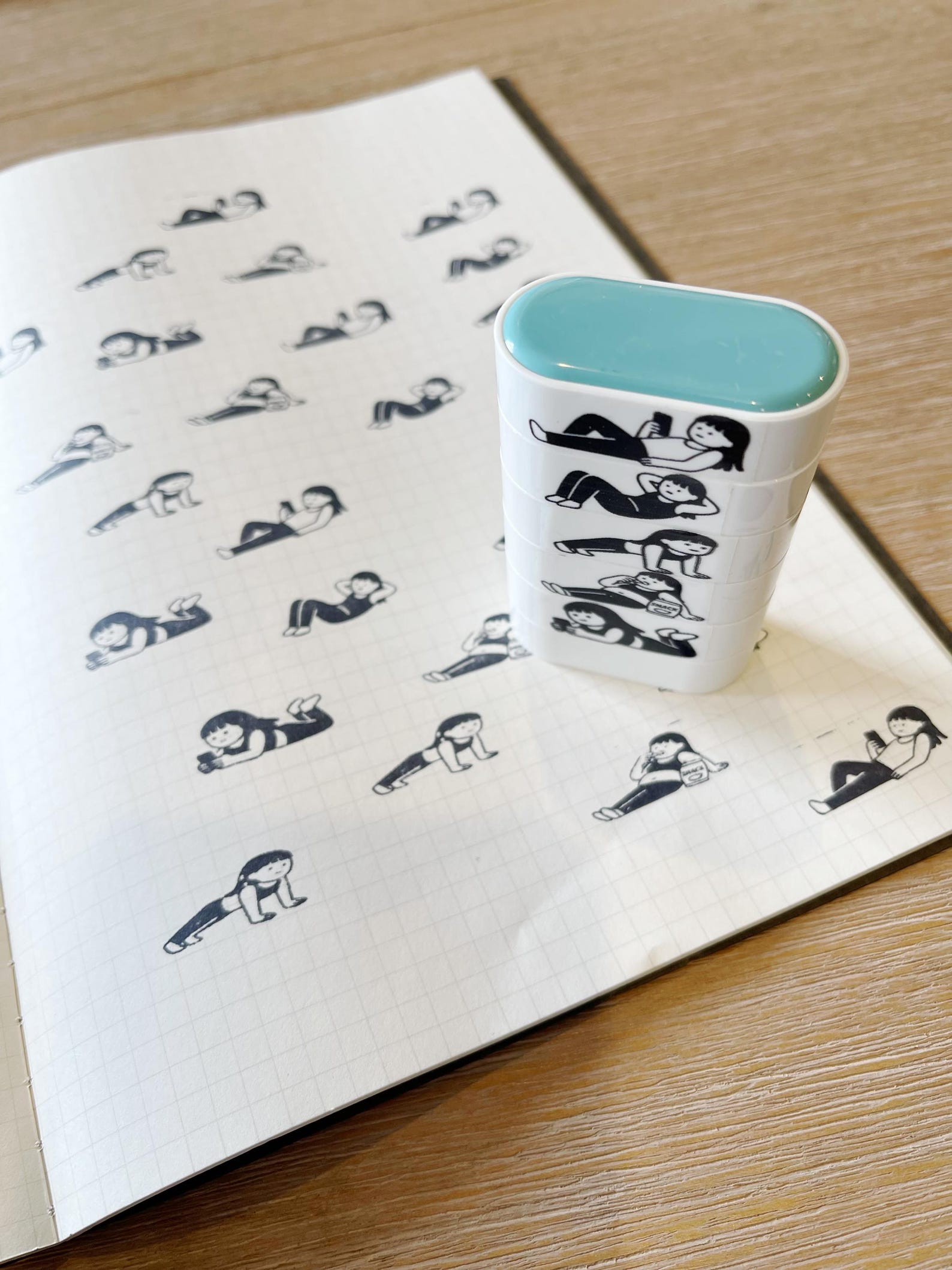 Set of Girl Character Rubber Stamps – Cute Lifestyle Stamps for ...