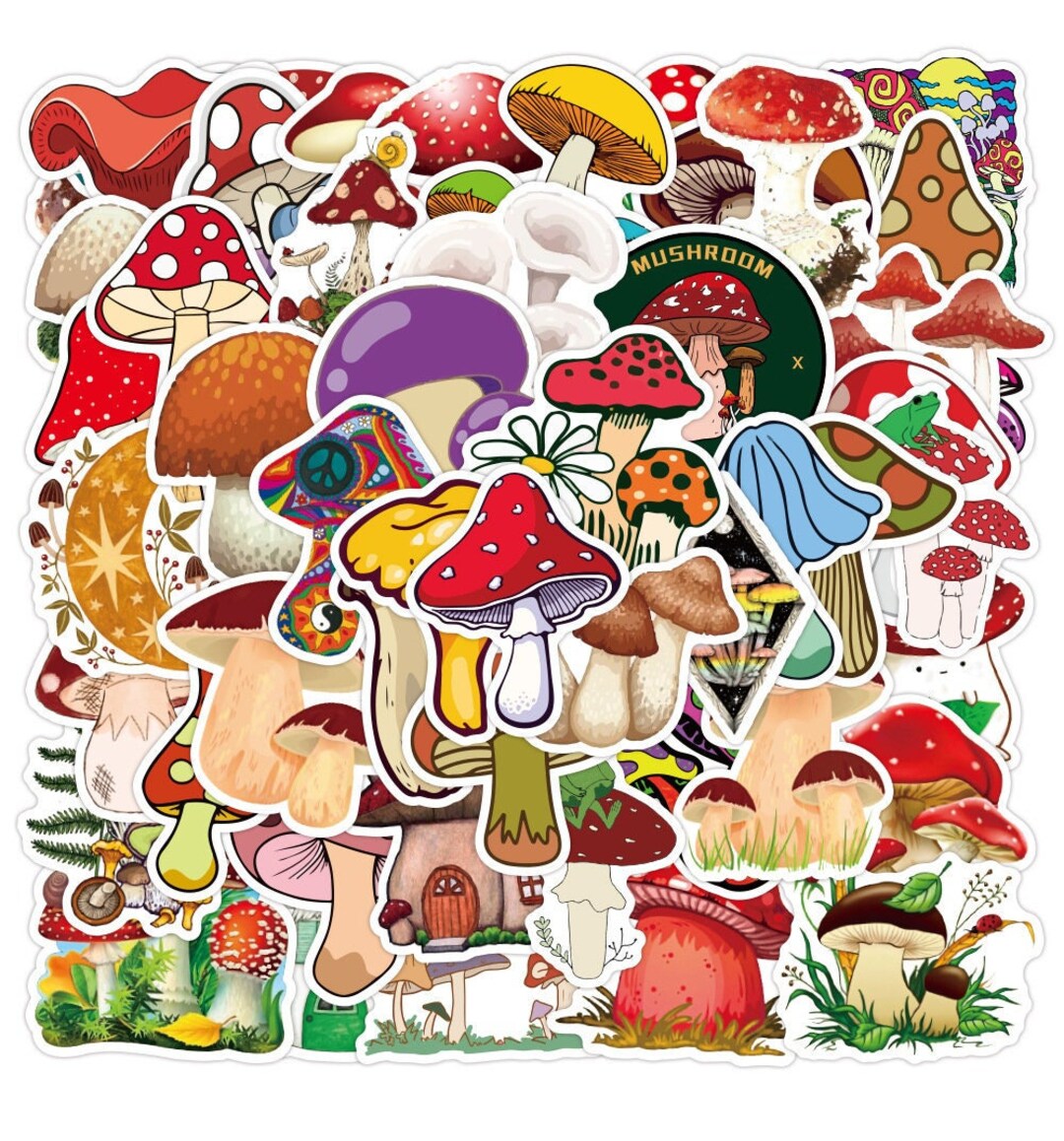 5OPCS Mushroom Sticker Pack Vinyl Decal Stickers Decals - Etsy Australia