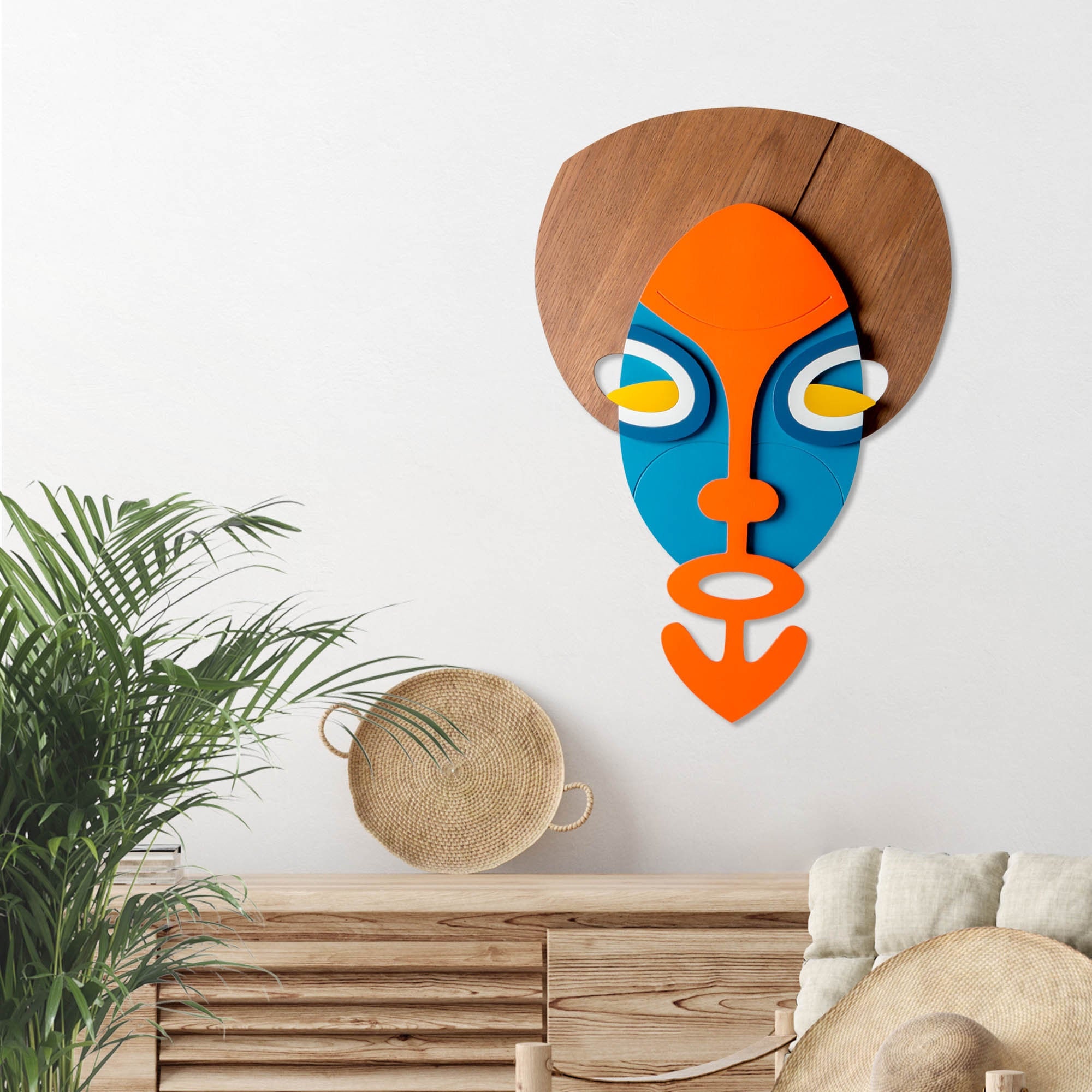 Yang Wooden Wall Mask, Modern African Decor, 3D Wall Art (72x50cm) - Etsy