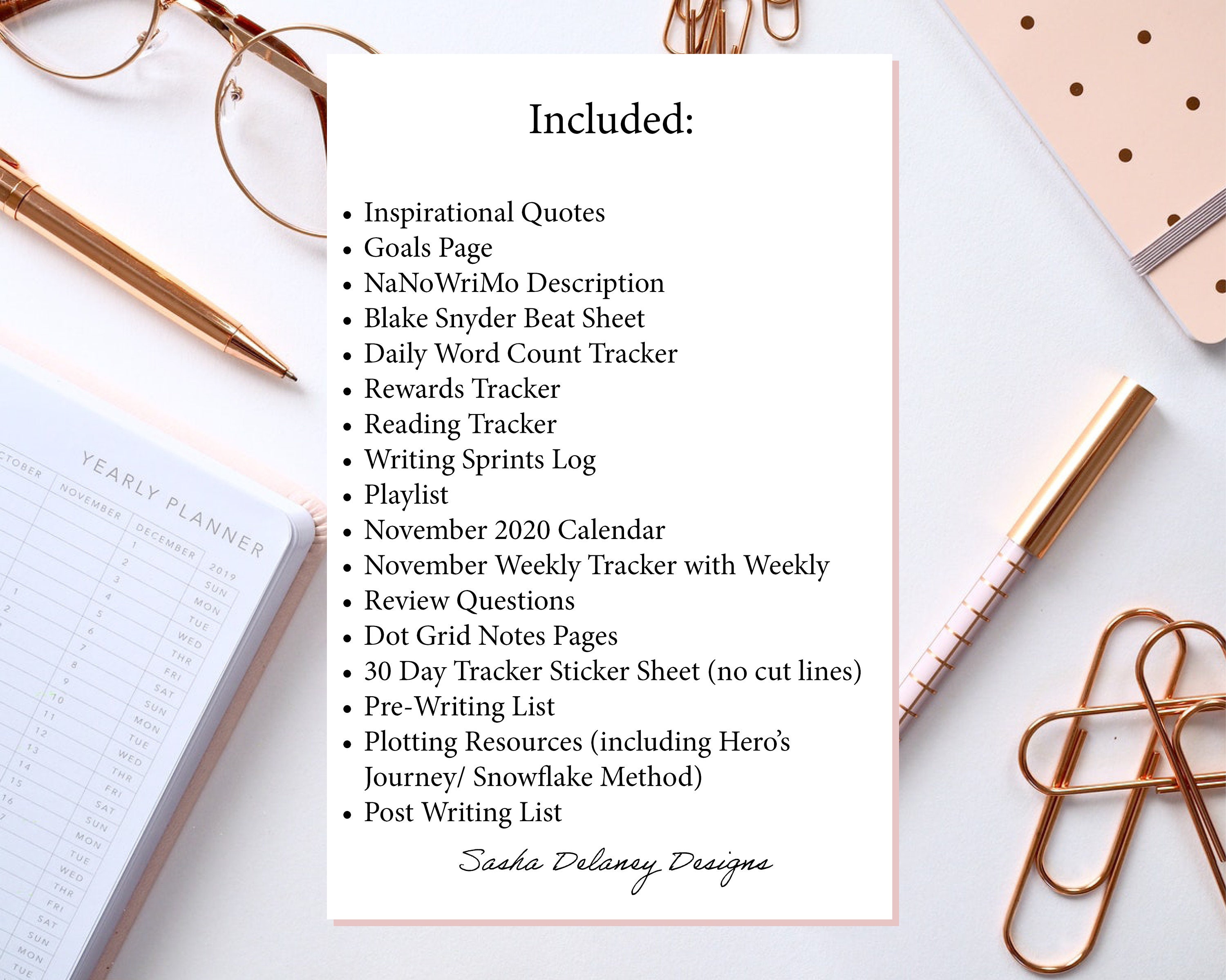 2020 Nanowrimo Writing Planner Writing Tracker Printable With Etsy