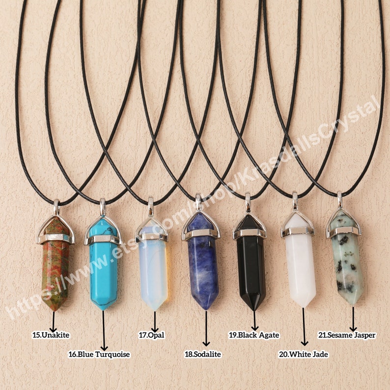 Classic Crystal Point Necklace , Healing Crystals Stones Silver Bail ...