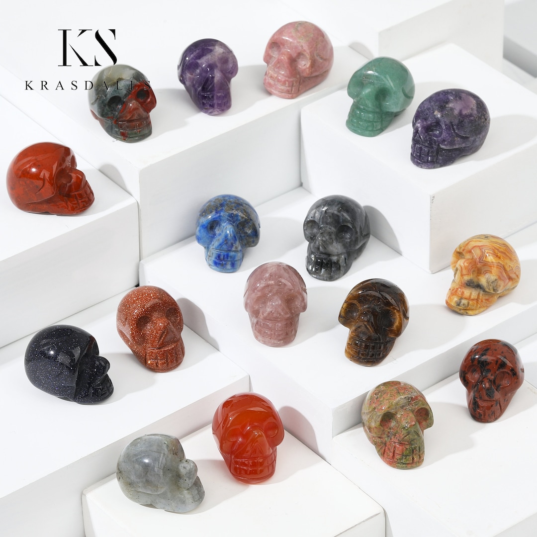 Classic Crystal Skull Head Carving Small Decor , 1 Inches Natural ...