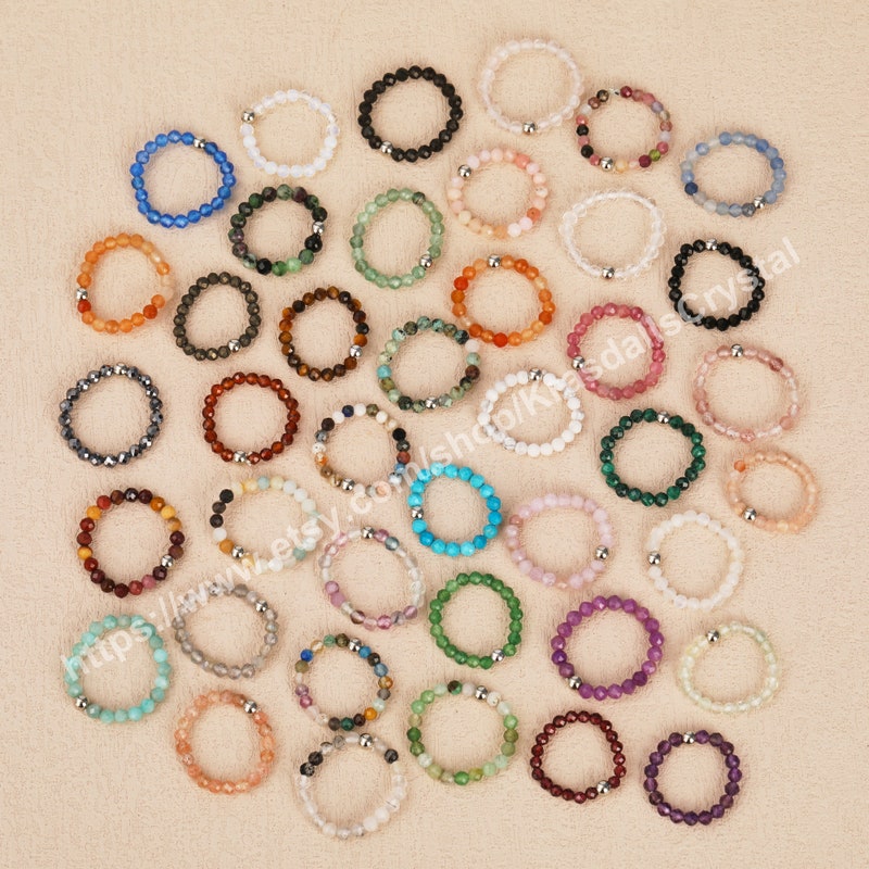 Bezel and Bead Ring - Etsy UK