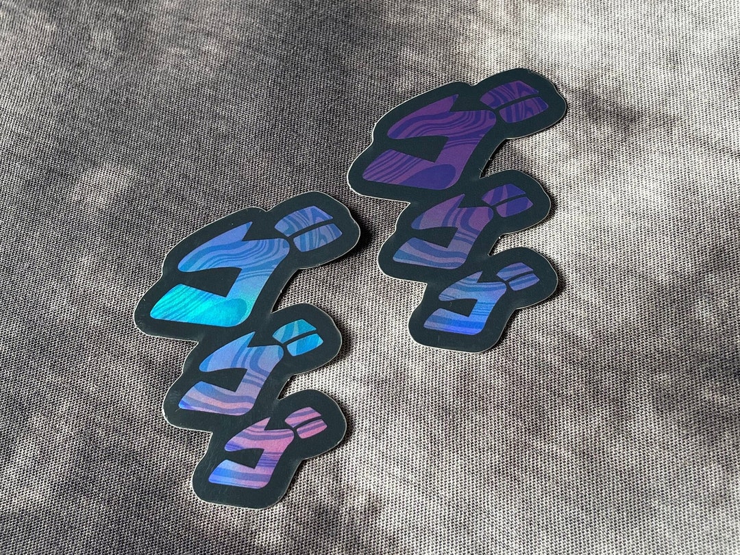 Menacing Sticker in Holographic Blue/purple Kanji Sticker Perfect for ...