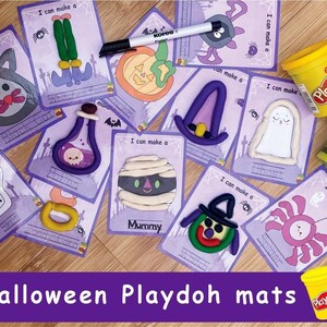 Halloween Play Dough Mats Printable Play Doh Preschool - Etsy