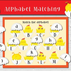 Alphabet Matching Printable Activity. Upper & Lower Case Letter ...