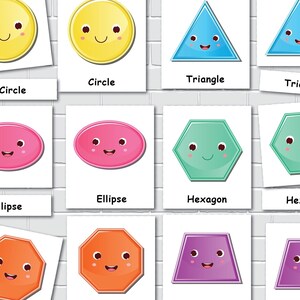 2D Shapes Flashcards, Three Part Flash Cards, Geometric Shapes ...