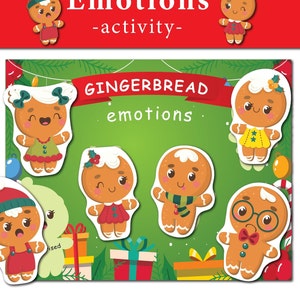 Gingerbread Emotions Printable Activity for Toddler, Christmas Feelings ...