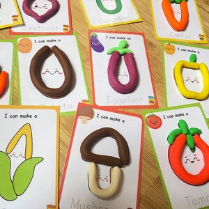 Play Doh Mats, Vegetables Printable Play Dough, Montessori Play Doh ...
