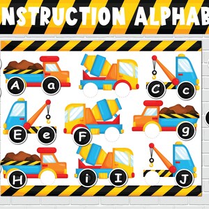 Construction Vehicles Alphabet Matching Printable Activity.letter ...