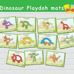 Dinosaurs Play Dough Mats Printable Play Doh Preschool - Etsy