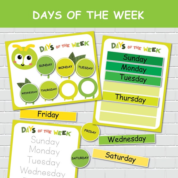 Days of the Week Chart - Etsy Canada