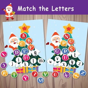 Alphabet Matching Activity, Christmas Busy Book Pages, Prechool ABC ...