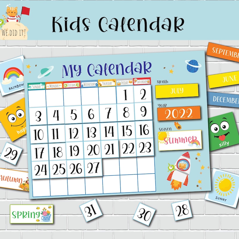 Homeschool Wall Calendar - Etsy
