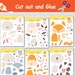 Cut Out and Glue Animals Crafts for Kids. Cut Out and Paste Scissors ...
