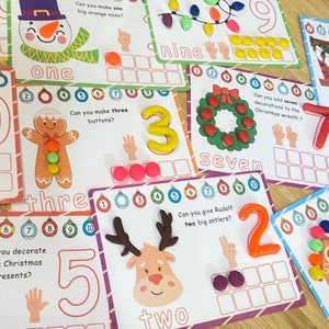 Christmas Play Doh Mats, Toddler Printable Play Dough Activity, Numbers ...