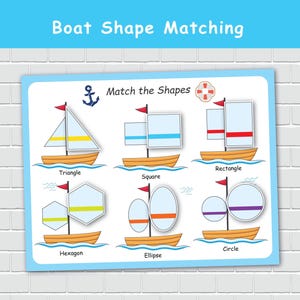 Boat Shapes Matching Activity: Preschool Learning (digital Download) - Etsy